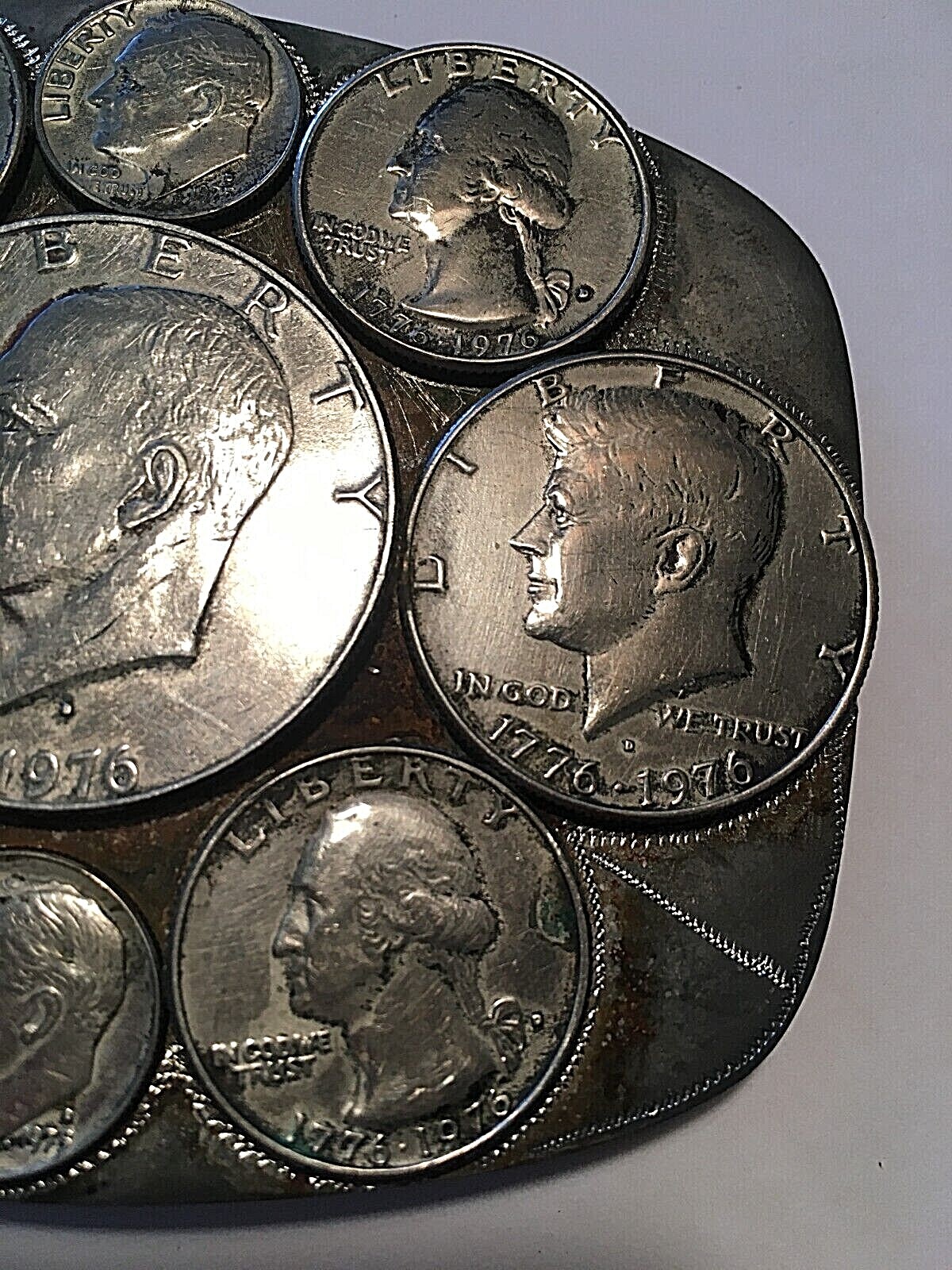 1776-1976 D SILVER CLAD IKE KENNEDY WASHINGTON QUARTER 1975 DIME COIN ...