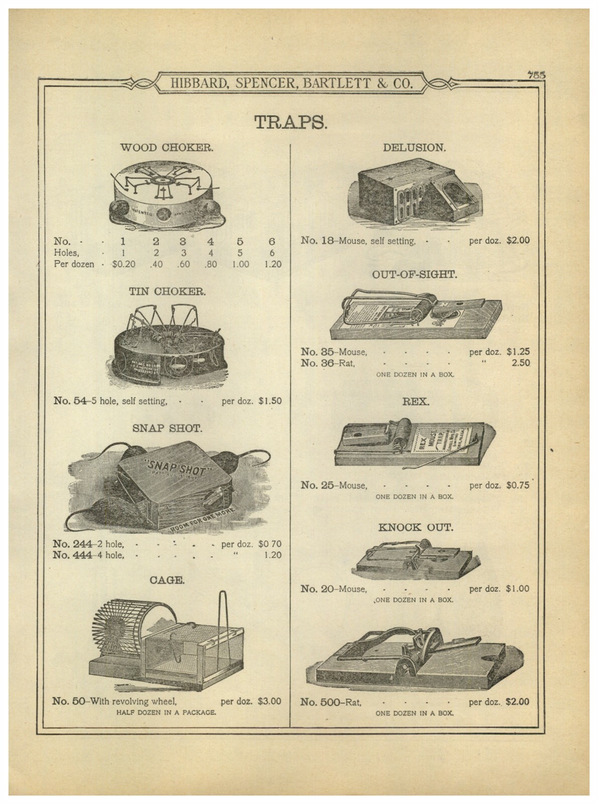 1899 PAPER AD 2 Sided Mouse Rat Traps Cage Type Choker Marty Gopher | eBay
