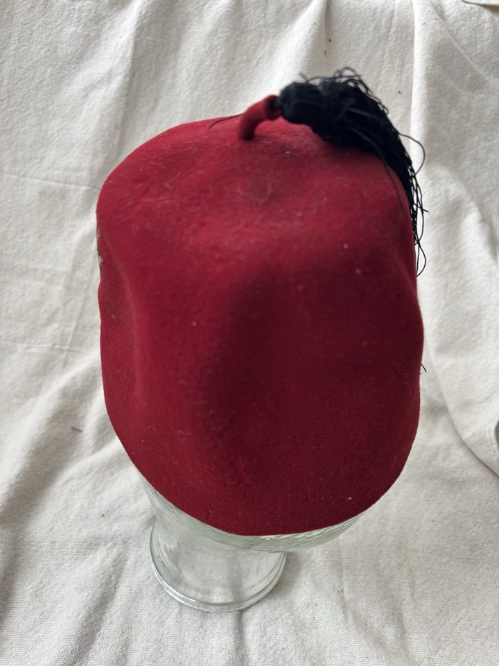 Vintage Shriners Masonic Medinah Shrine Club Fez Hat Beaded with Tassel ...