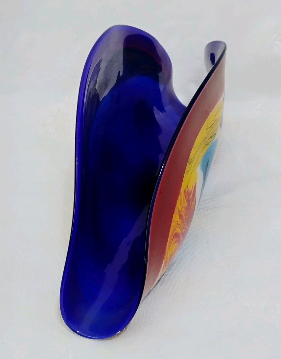 Multi Color Art Deco Murano Style Banana Fan Bowl Glass By SDS Seapoot ...