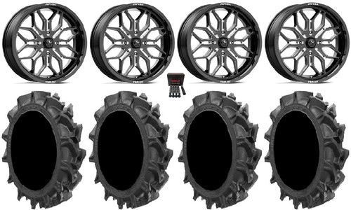 MSA Sniper 24" Wheels Milled 42" MotoHavok Tires Pioneer 1000 / Talon ...