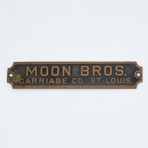 Antique Moon Bros Carriage Co Buggy Emblem Tag Makers Plate St Louis ...