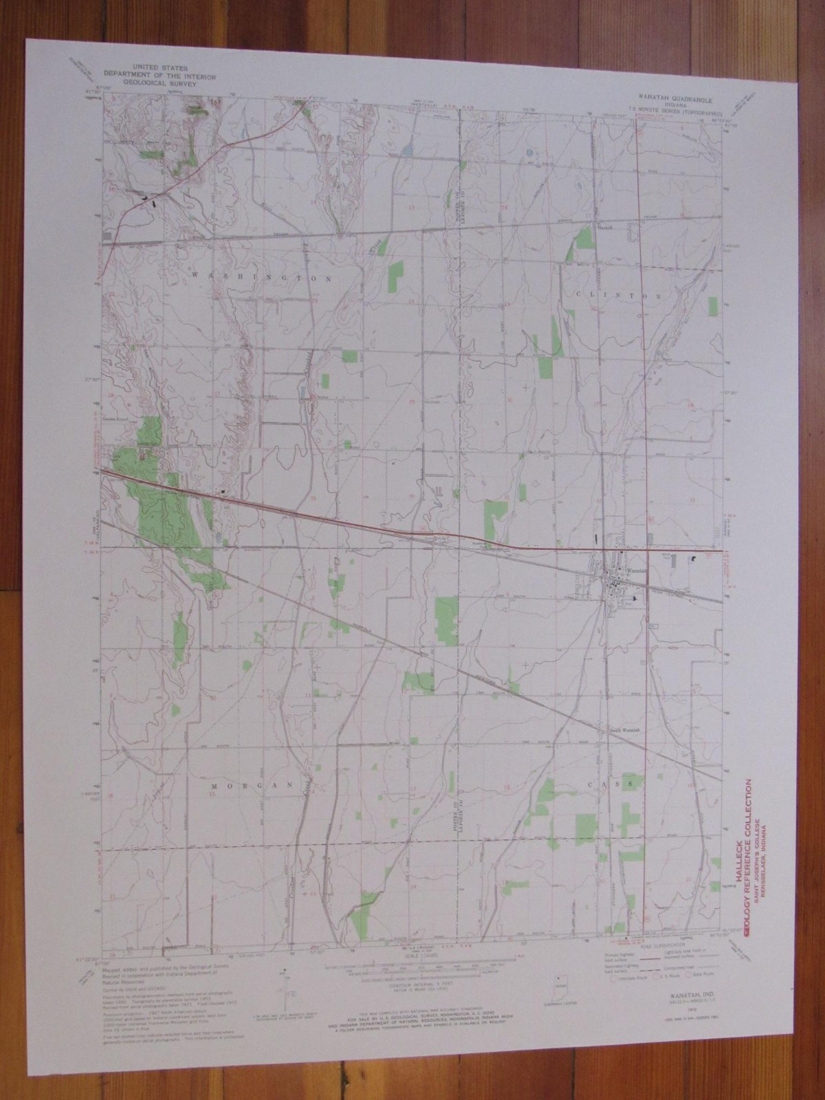 Wanatah Indiana 1974 Original Vintage USGS Topo Map | eBay