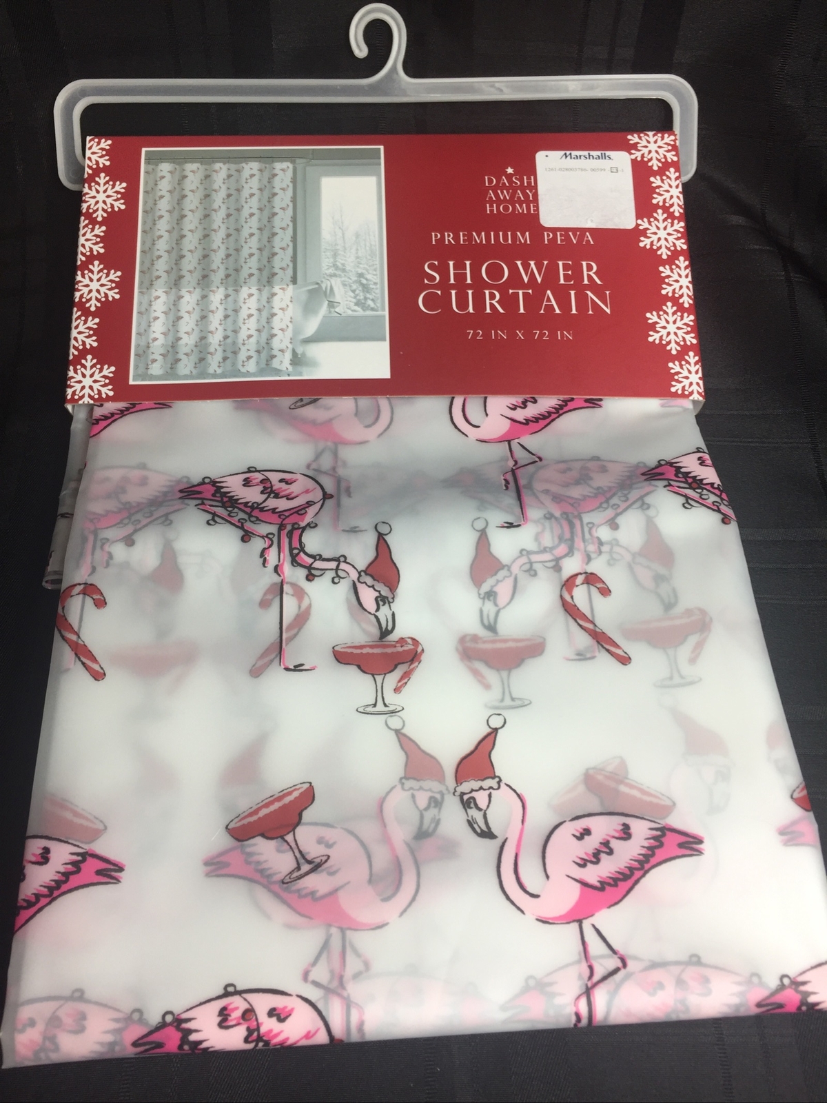 MERRY CHRISTMAS PINK FLAMINGOS FROZEN DAIQUIRI PARTY PEVA SHOWER ...