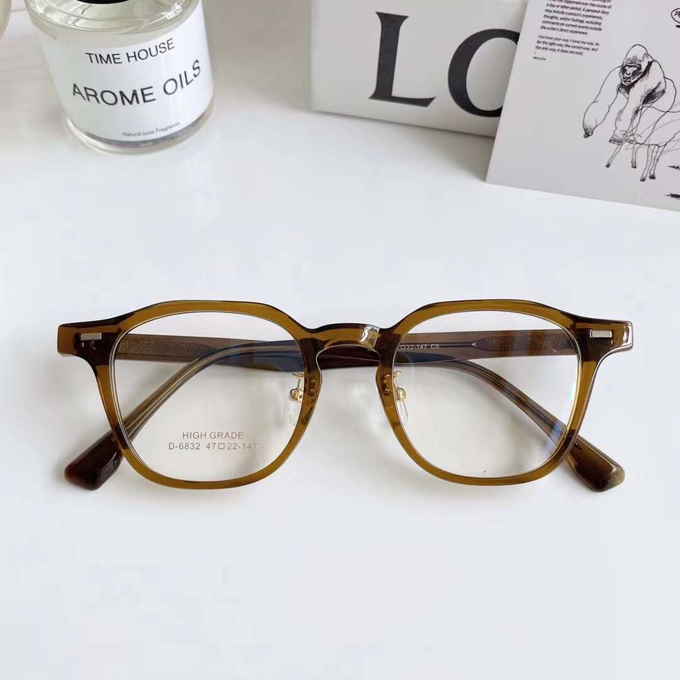 Retro Square Eyeglasses Lighted High Grade Frames Acetate Glasses Men ...