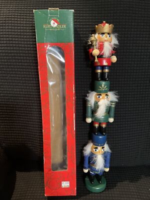Kurt Adler 16-Inch Three Stacked Nutcrackers - WOOD | eBay