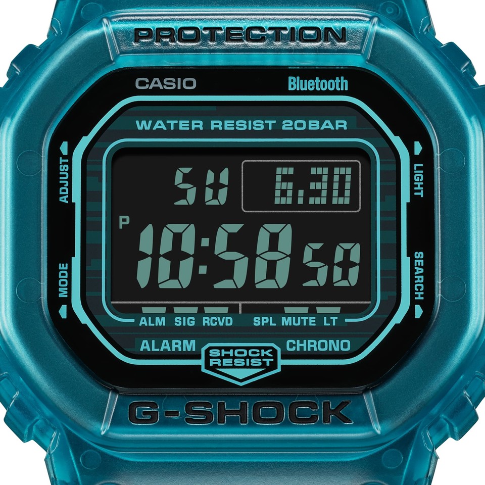 CASIO G-SHOCK DW-B5600G-2JF Turquoise Blue Skeleton Gradation Bluetooth ...