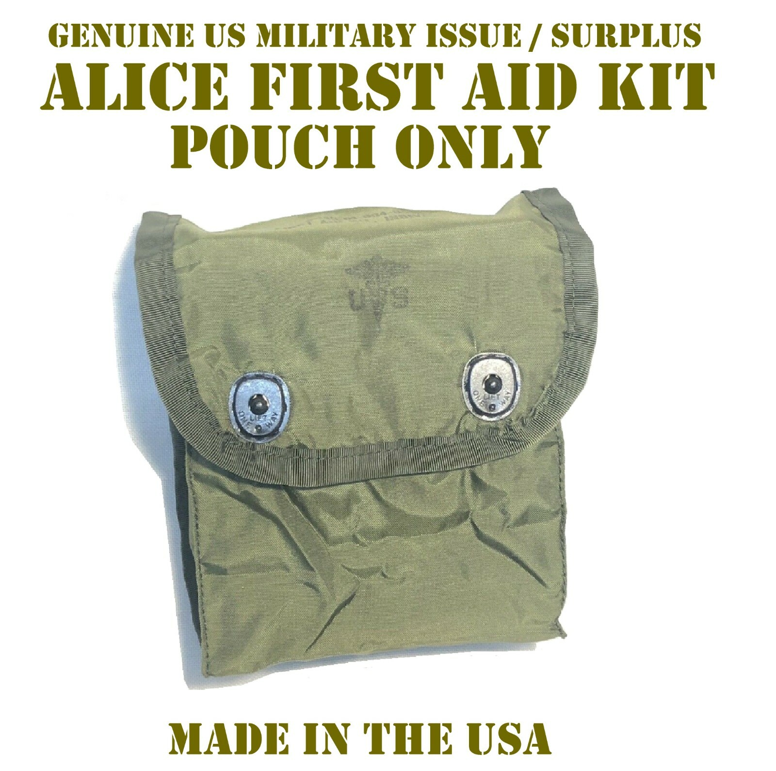 US MILITARY INDIVIDUAL FIRST AID KIT POUCH ONLY IFAK SNAP FLAP & ALICE ...