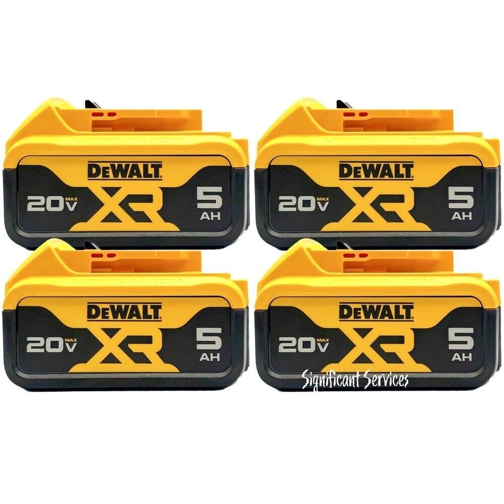 (4) New DeWALT DCB205 20V 20 Volt MAX Lithium Ion 5.0 Ah XR Li-Ion ...