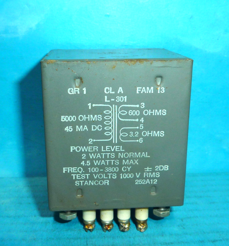 Stancor Output Transformer 5K Ohms to 600/3.2 Ohms 4.5W Hermetically ...
