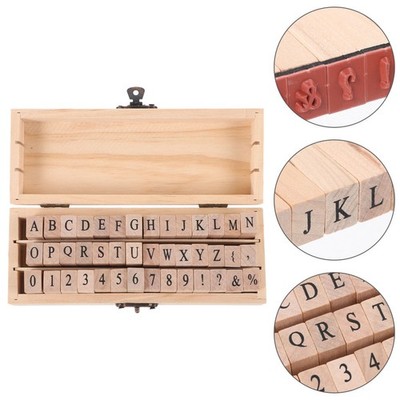 42 Pcs Wood Letter Stamps Vintage Alphabet Stamps for Scrapbooking ...