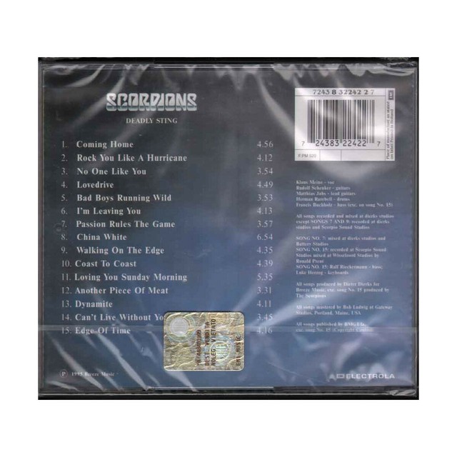 Deadly Sting: Anthology by Scorpions, Scorpions (Germany) (CD, Feb-1995 ...