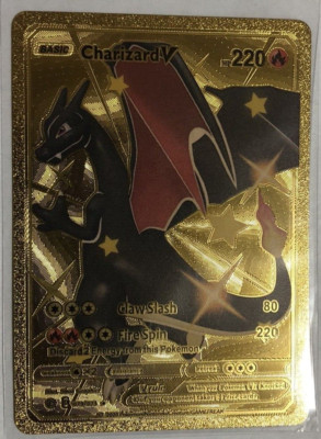 Charizard V HP 220 Gold Foil Fan Art Card 079/073 | eBay