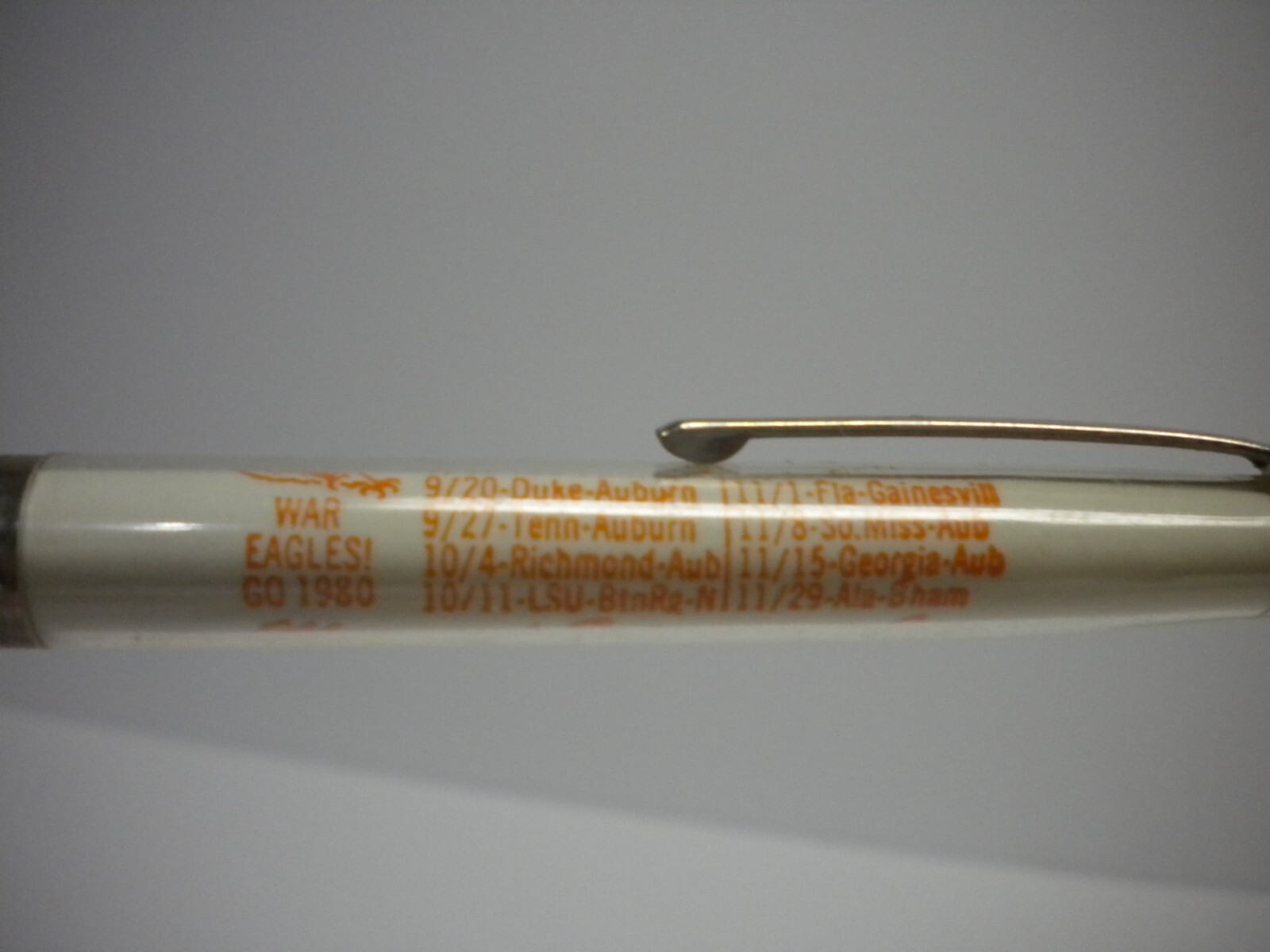 Lot of 3 Vintage 1980 Auburn Tigers Football Schedule Pens AU War Eagle ...