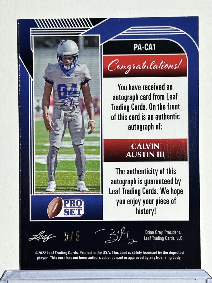CALVIN AUSTIN III 2022 Leaf Pro Set RARE SNAKESKIN WAVE AUTO 5/5 ...