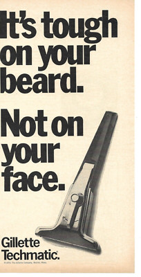 1972 GILLETTE TECHMATIC RAZOR VINTAGE AD, MENS SHAVING VINTAGE AD | eBay