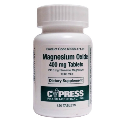 Cypress Magnesium Oxide 400 mg 120 Tablet Mineral Laxative Compare to ...