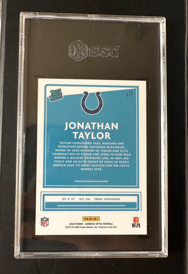 2020 Donruss Optic Jonathan Taylor Variation Rated Rookie # 317 SGC 9.5 ...