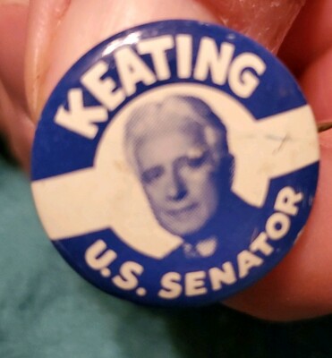 38F Vtg Keating US Senator Political Pin Back Pin Button | eBay