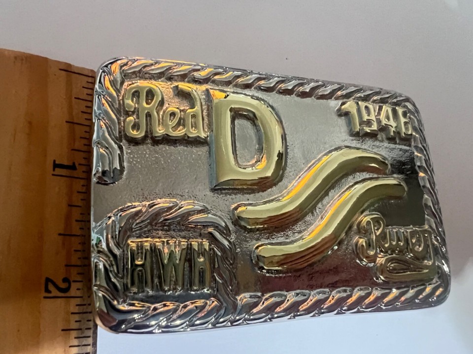 **Set of 2 John Wayne Red River D Nickel/18 kt Gold Belt Buckles Movie ...