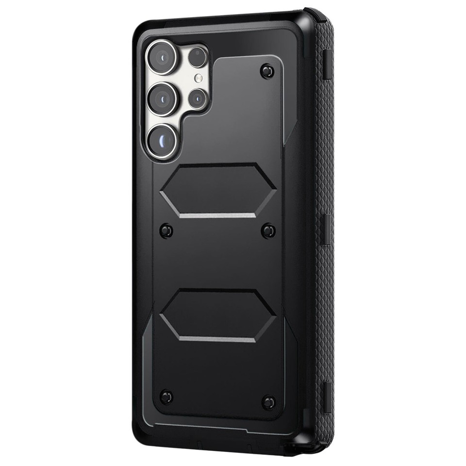 Hybrid Rugged Hard Protective Phone Case Cover + Tempered Glass Screen ...