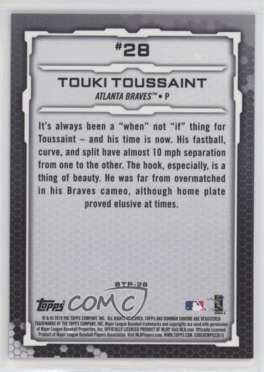 2019 Bowman Scouts' Top 100 Gold Refractor /50 Touki Toussaint #BTP-28 ...