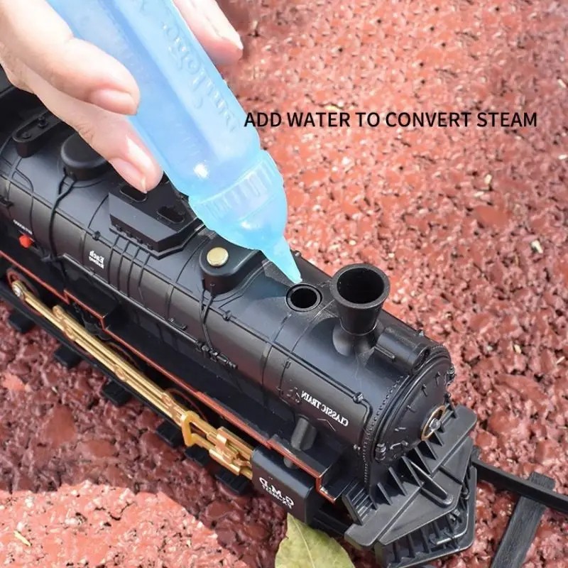 Classical Train Set with Light Sound Smoke Effect Electric Train Kid ...