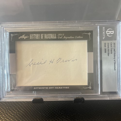 2012 Leaf History of Baseball Authentic Cut Signature Cecil Travis Auto ...