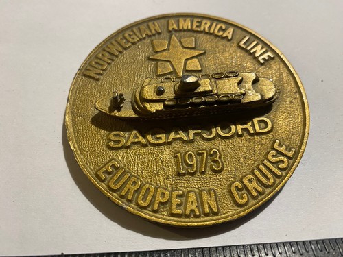 Norwegian America Line SAGAFJORD - 1973 3D TYPE MEDAL PAPERWEIGHT ...