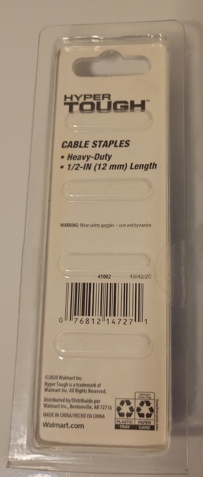 Cable Staples 1/2 Inch Deep Round Crown Heavy-Duty 1000-Piece by Hyper ...