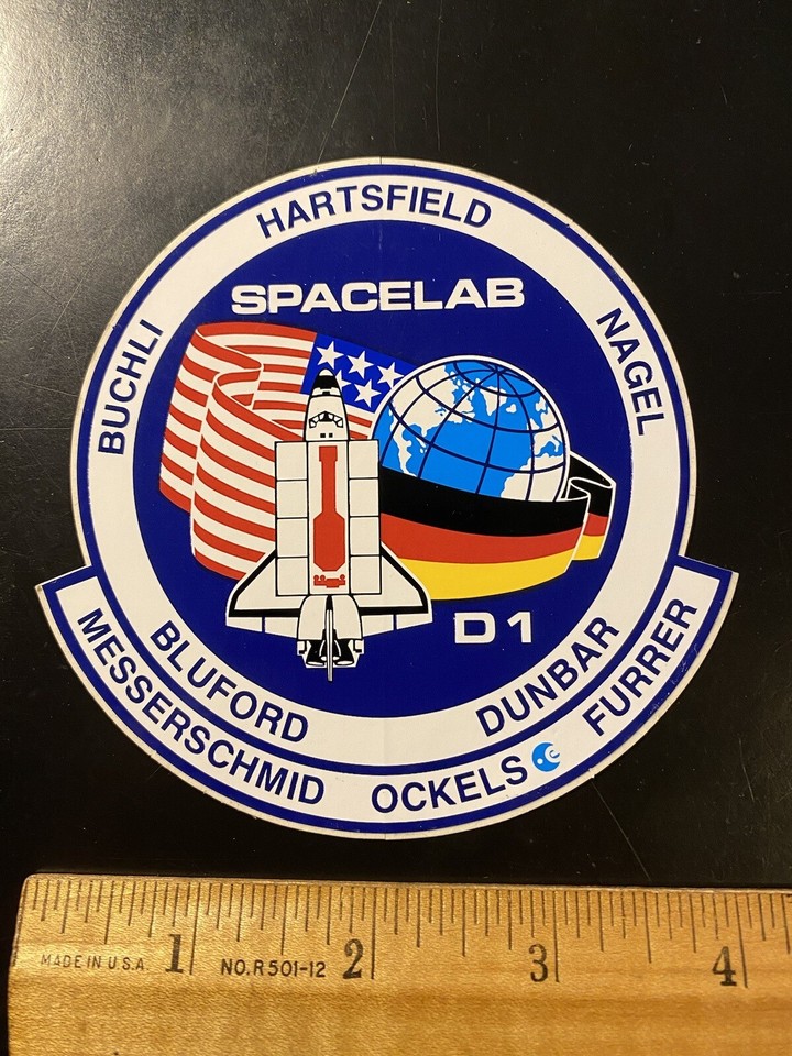 1985 Original NASA Space Shuttle Mission Sticker Spacelab D1 STS-61-A Challenger | eBay