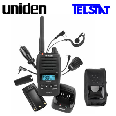 Uniden UH850S 5 Watt Handheld UHF Walkie Talkie Radio + LEATHER CASE | eBay