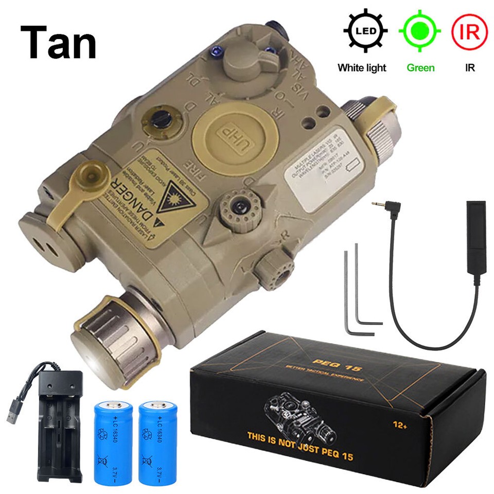 Hunting PEQ Laser LA PEQ-15 Green Dot Laser IR Aiming Flashlight Tan | eBay