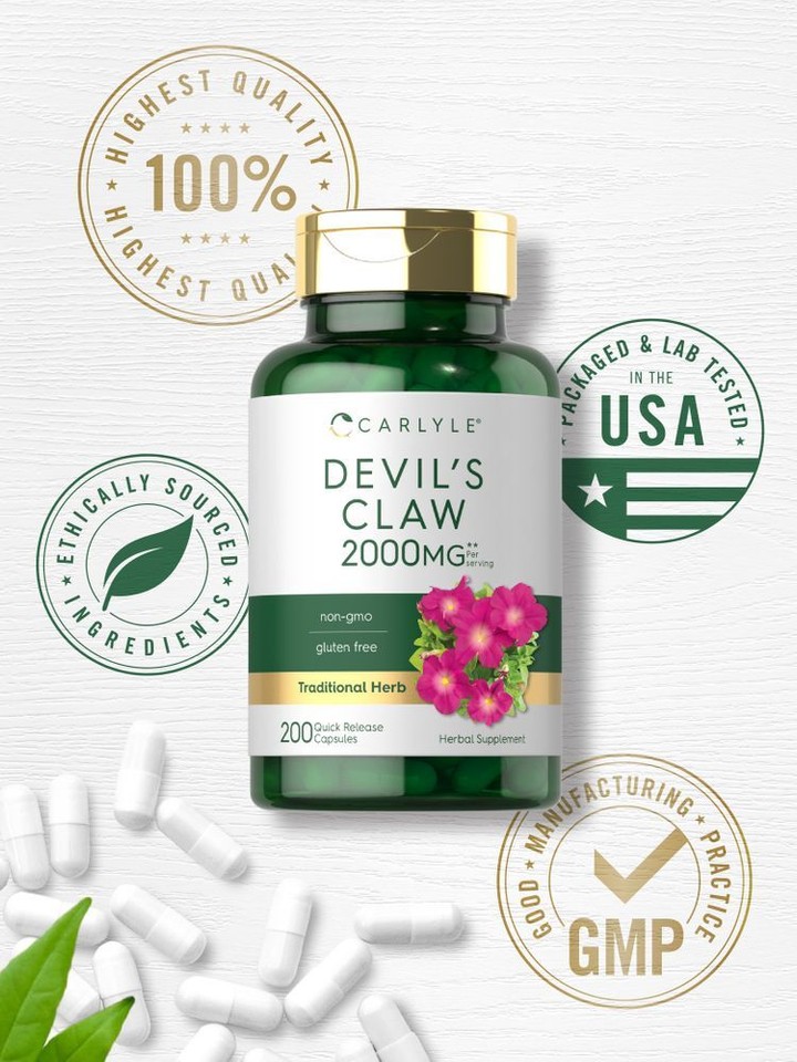 Devils Claw 2000mg | 200 Capsules | Concentrated Root Extract | by ...