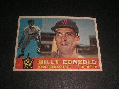 1960 WASHINGTON SENATORS BILLY CONSOLO TOPPS BASEBALL CARD #508 | eBay