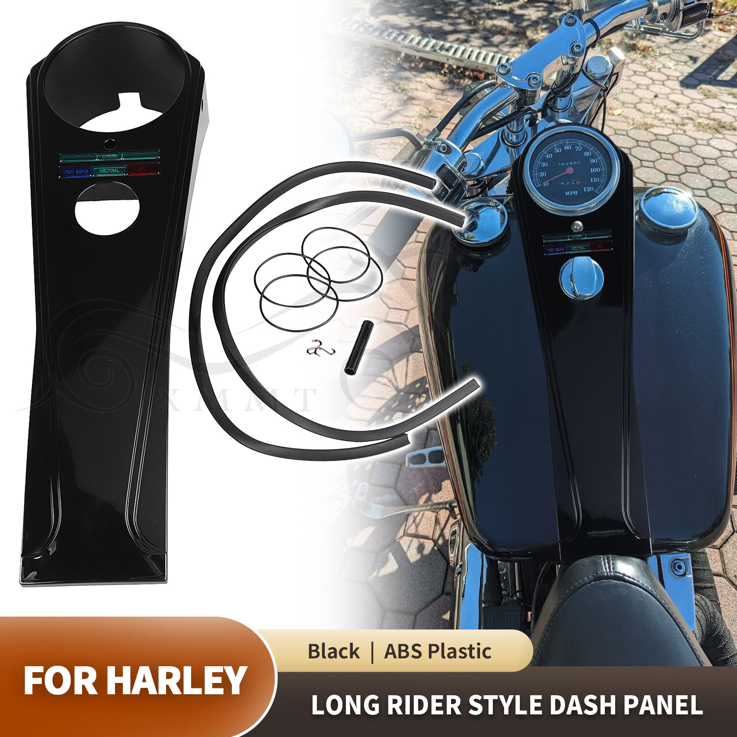 Black Long Rider Style Dash Panel For Harley Electra Glide Softail FXST ...