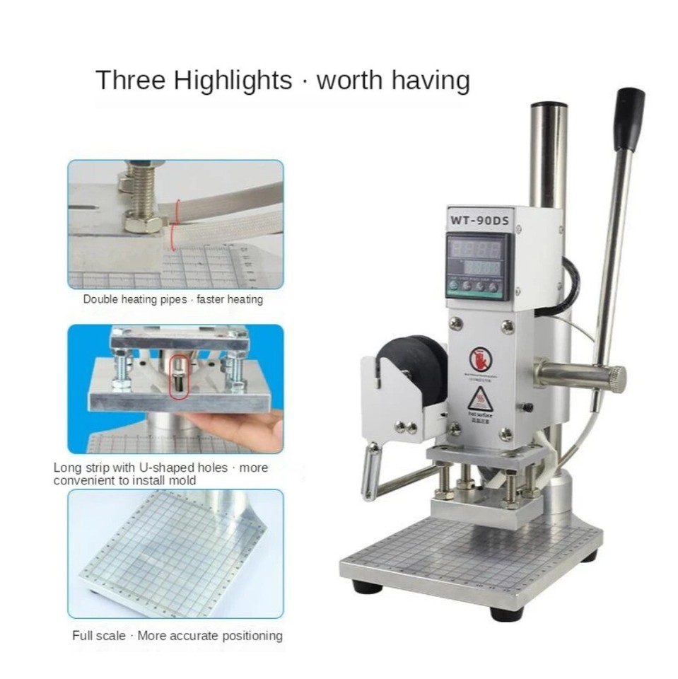 220 V Embossed Logo Stamping Machine Leather Embossed Paper Stamping ...