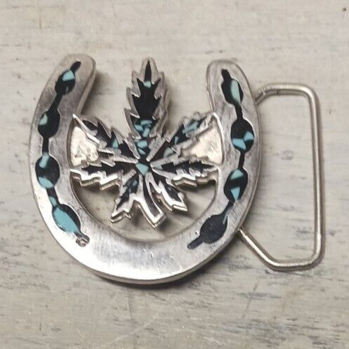 Lucky Horse Shoe 7 Leaf Marijuana Faux Turquoise Vintage Belt Buckle | eBay