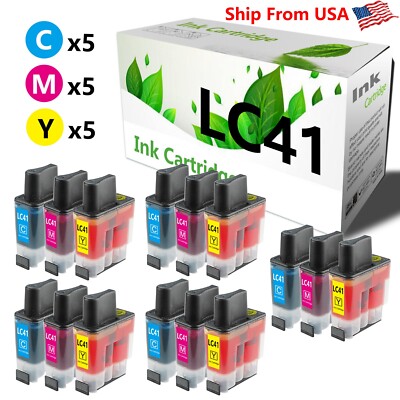 15-Pack LC41 Ink Cartridge LC-41 for DCP-120c MFC-420CN Printer (5C5M5Y ...