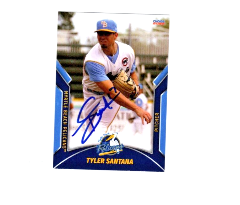Tyler Santana signed autograph 2022 Myrtle Beach Cubs baseball card d ...