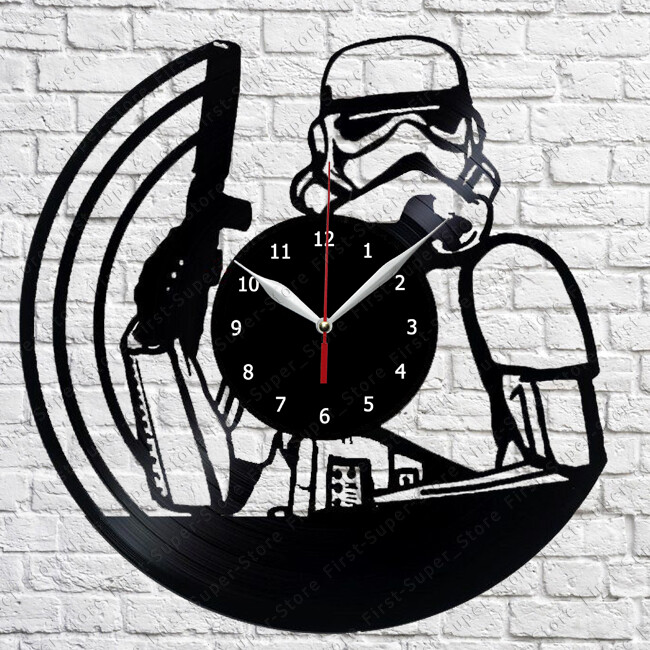 Star Wars Vinyl Record Wall Clock Decor Home Fan Art Wanduhr 12'' (30cm ...