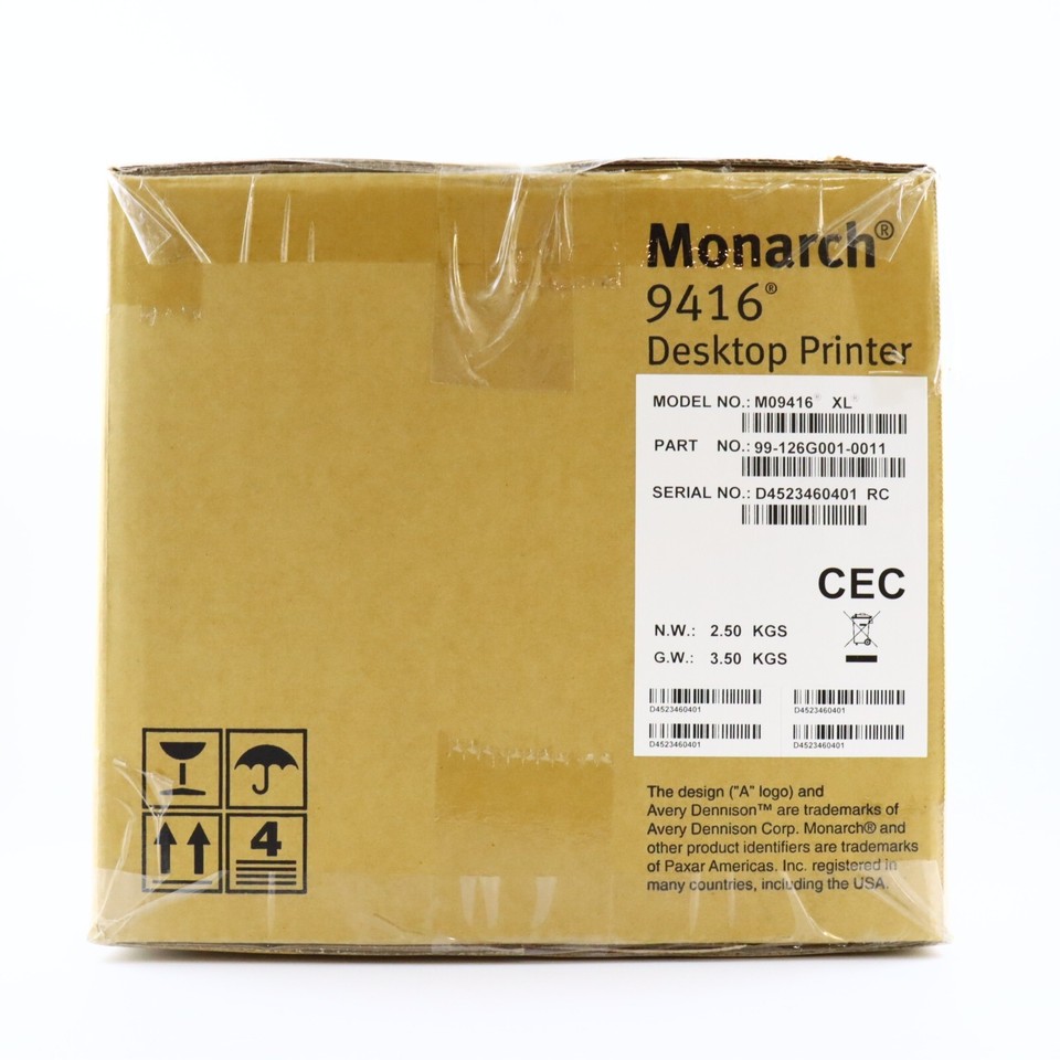 Avery Dennison Monarch M09416XL Direct Thermal Label Printer w/ Roll ...