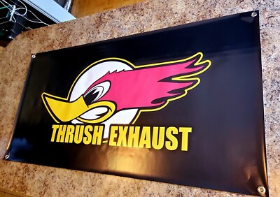 Big Thrush Exhaust Vinyl Banner | 4'x2' | Car Racing Poster | Canada