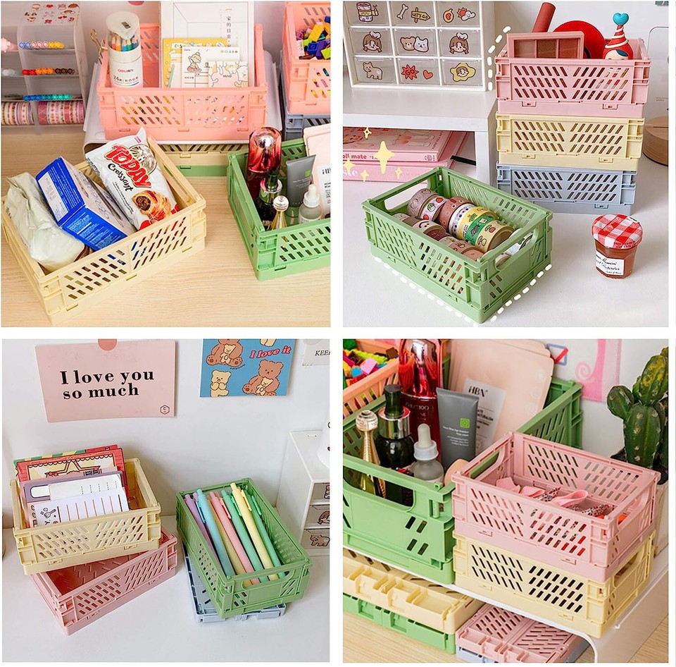 4pack Mini Storage Baskets Plastic For Shelf Home Kitchen Storage Bin ...