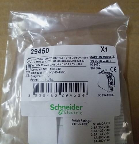 29450 Schneider standard auxiliary contact, circuit breaker status OF ...