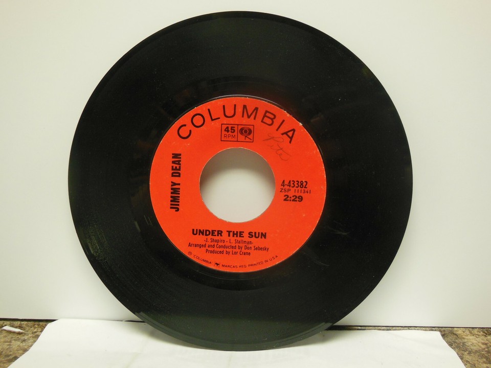 Jimmy Dean: HARVEST OF SUNSHINE / UNDER THE SUN , 45 RPM. VG+ | eBay