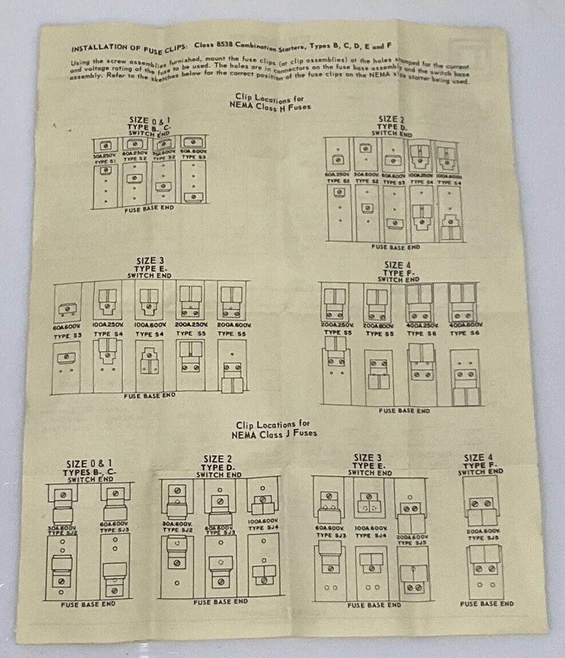 SQUARE D S12 CLASS 1 FUSE CLIP KIT 30A 600V CLASS 9999 LOT OF 6 555 | eBay