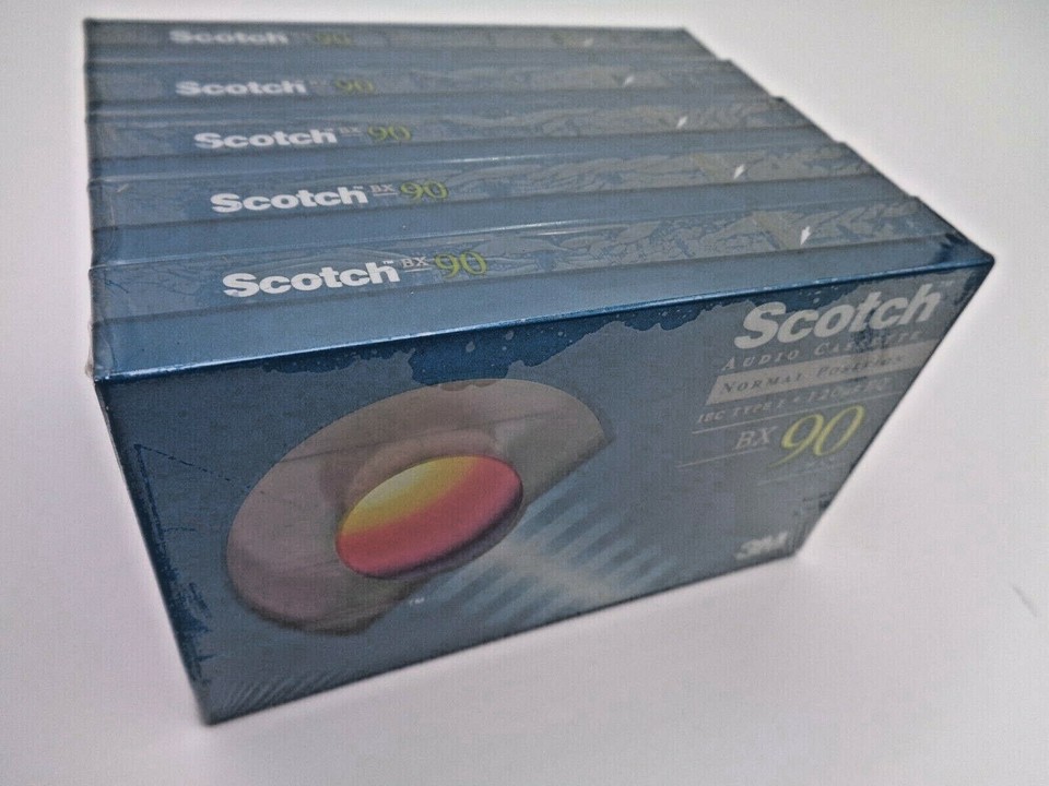 Lot of 5 Scotch Audio Cassettes BX 90 min IEC Type 1 Normal Position 3M ...