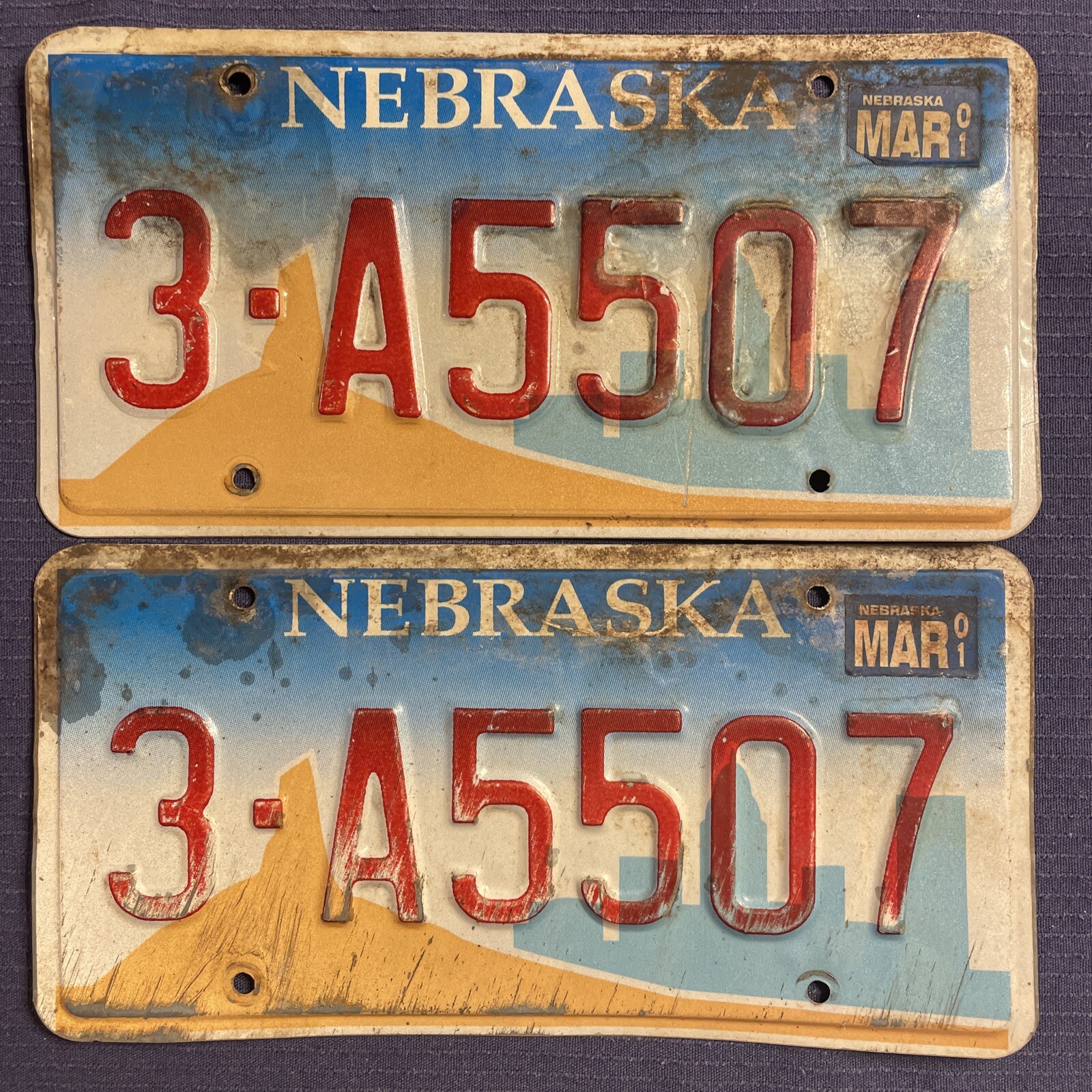 2001 Nebraska License Plate Pair 3-A5507 | eBay
