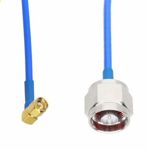 RF cable N plug to RP-SMA male 90° RG402 .141" Flexible Semi-Rigid ...
